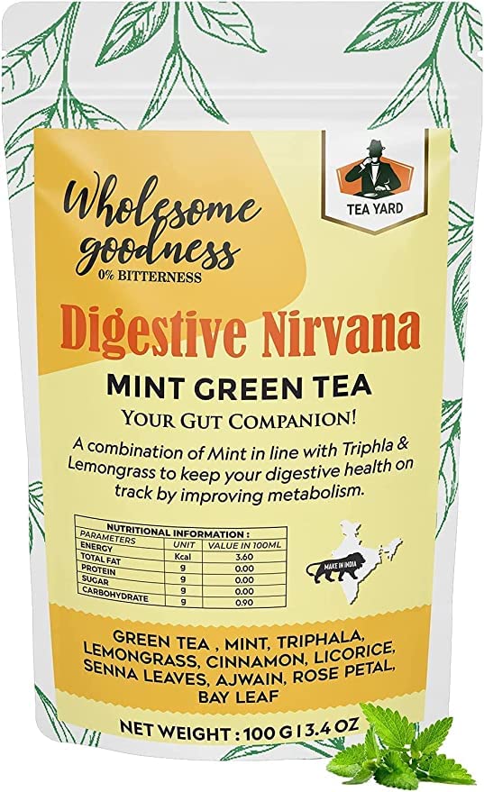 Amazon.com : Flacon Digestive Nirvana Mint Green Tea for Improved ...