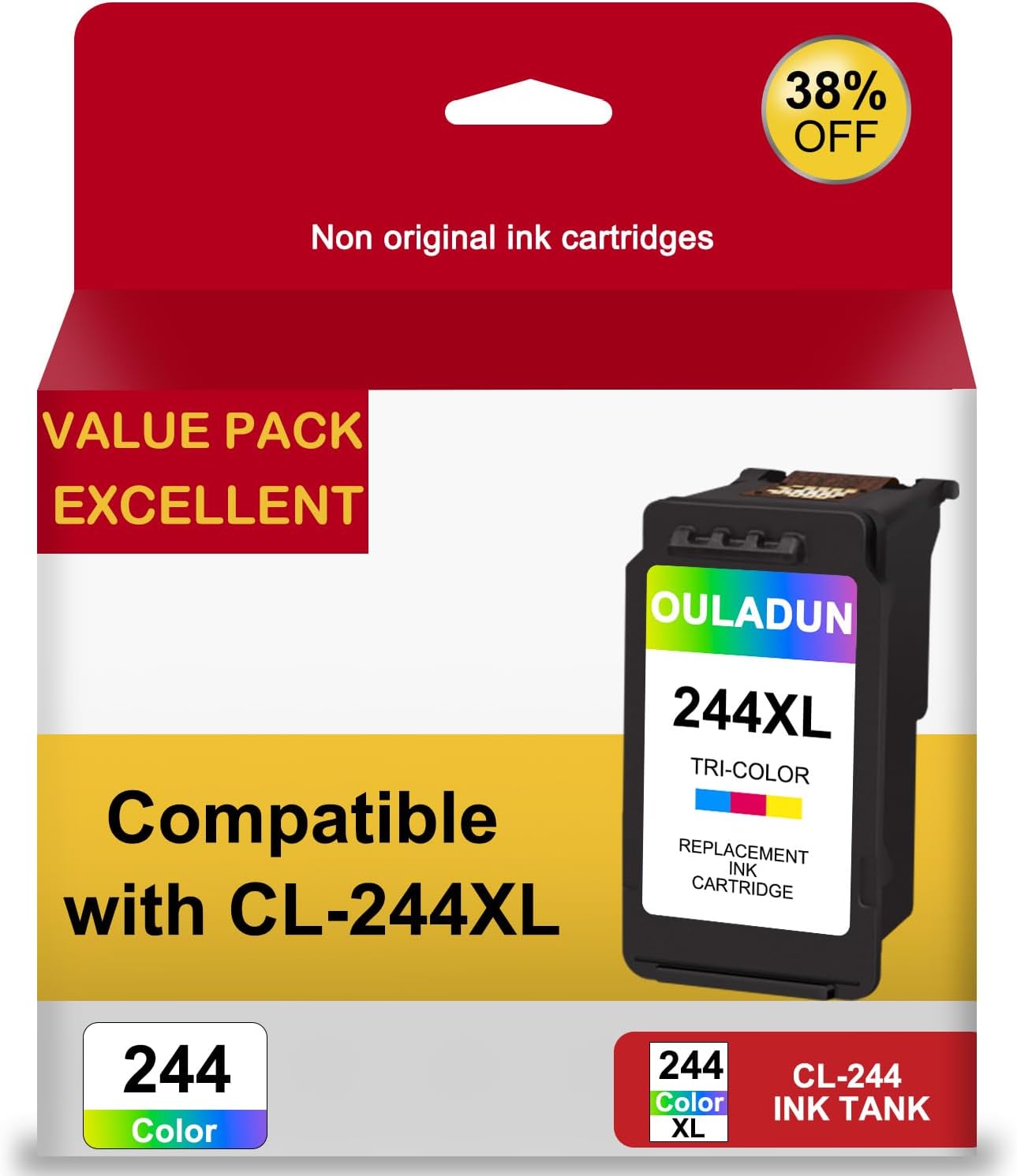 Amazon.com: 244XL Ink Cartridge for Canon Printer Ink CL-244 for Canon ...