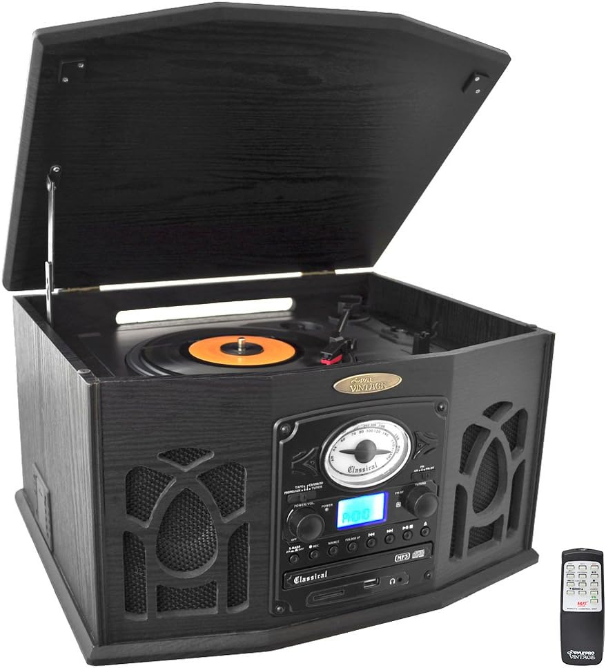 Amazon.com: Pyle Vintage Turntable - Retro Vinyl Stereo System With ...