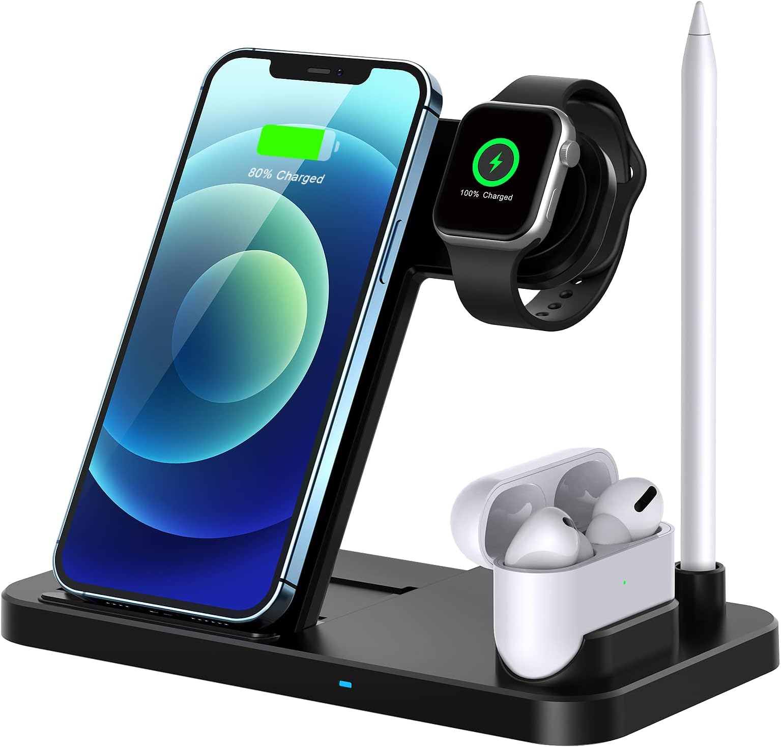 Amazon.com: Wireless Charger, 4 in 1 Fast Wireless Charging Station ...