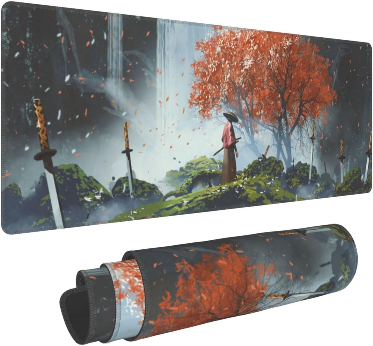 Amazon.com: Japanese Cherry Blossom Asian Samurai Landscape Mouse Pad ...