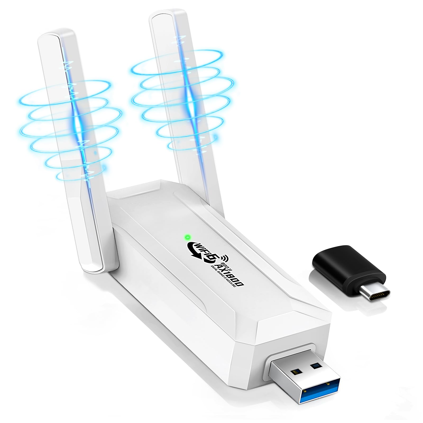 Amazon.com: HEBESPACE USB WiFi 6 Adapter for Desktop PC, AX1800 Mbps ...