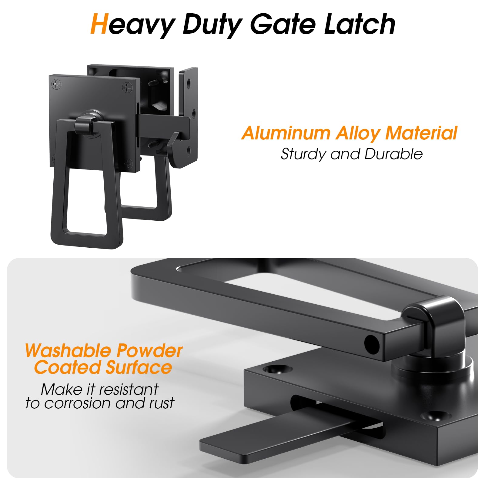 Snapklik.com : Aglehome Double Sided Gate Latch, Aluminum Alloy Gate ...