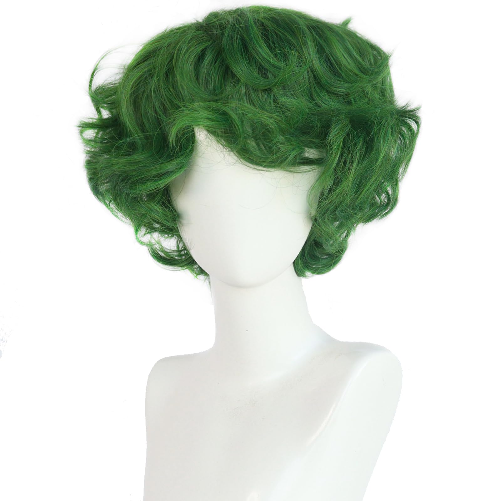 Amazon.com: HUNIGIR Mens Green Wig Short Fluffy Curly Green Wig Boys ...