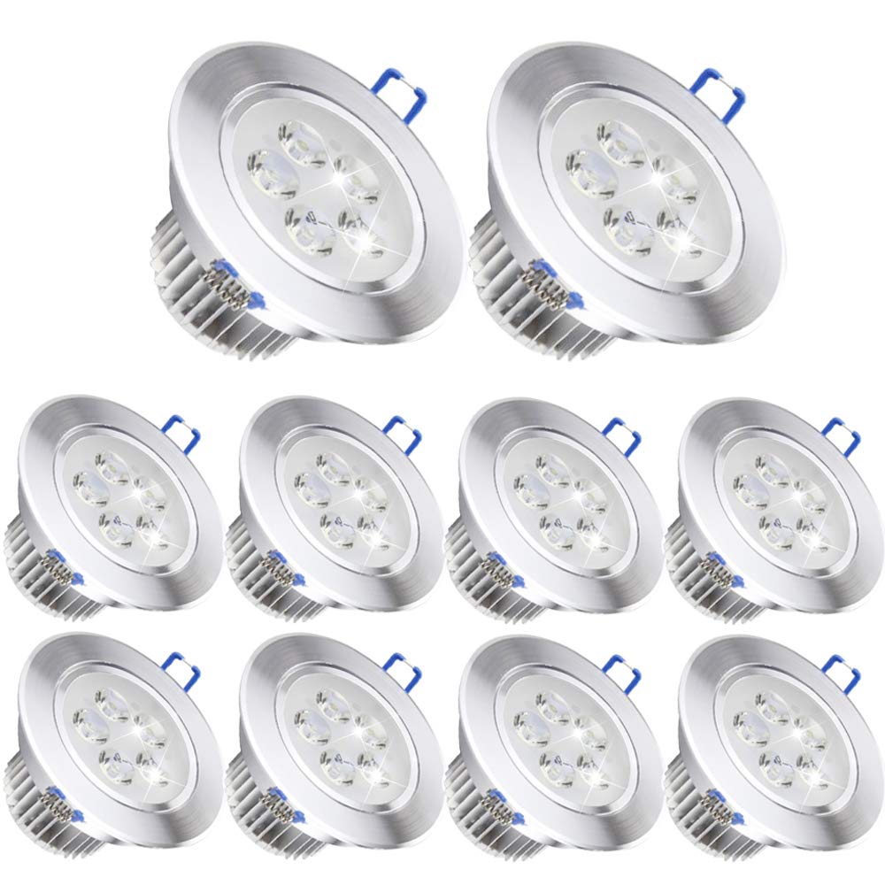 Pack of 10,Pocketman 110V 5W LED Ceiling Light Downlight,Cool White ...