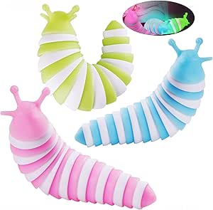Amazon.com: NiToy Luminous Slug Fidget Toy 3PCS Multicolor 3D Fidget ...