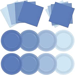Amazon.com: 200PCS Dusty Blue Paper Plates Light Blue Baby Shower ...