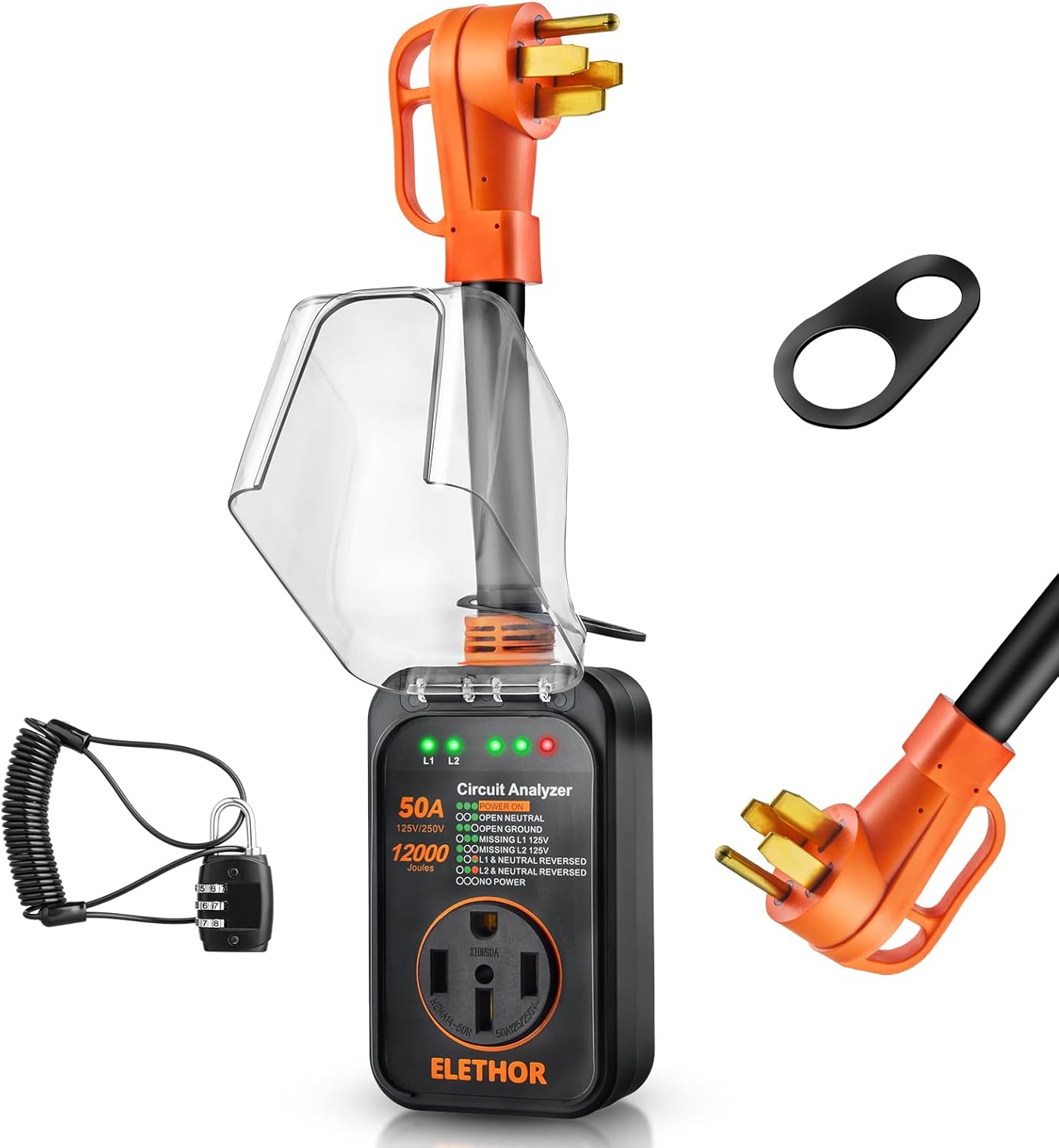 Amazon.com: RV Surge Protector 50 Amp, 12000 Joules RV Circuit Analyzer ...