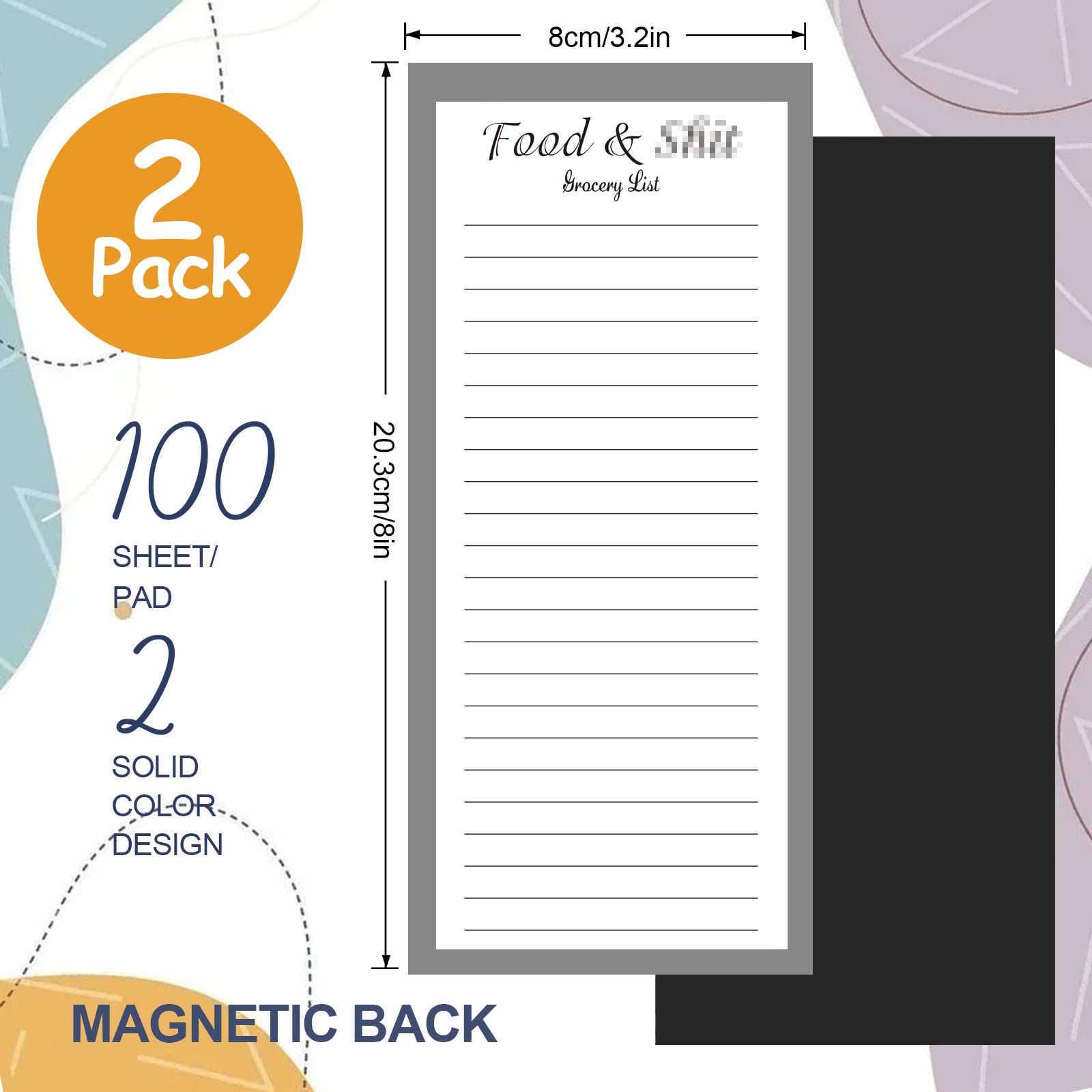 Snapklik.com : Utron 2 Pack Magnetic Notepads For Refrigerator, 100 ...