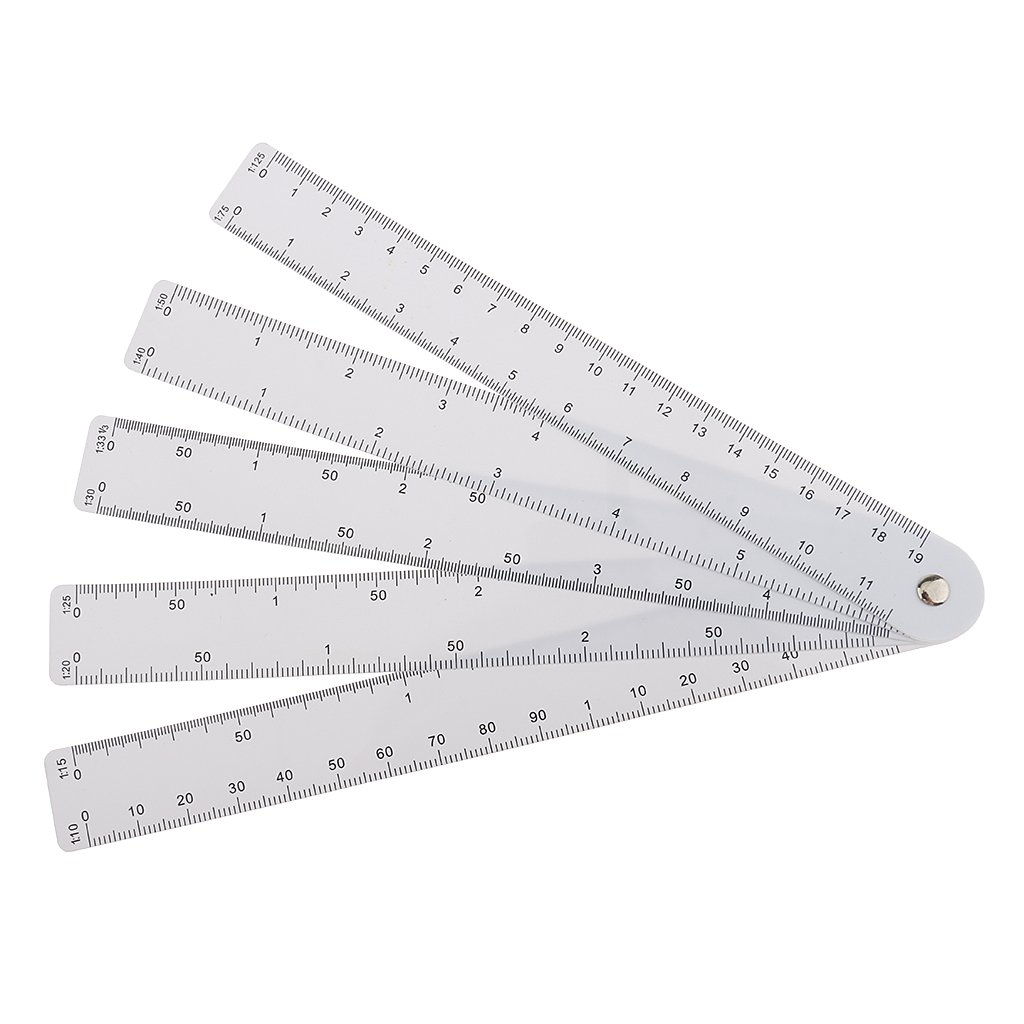 FLAWISH 1 Set Architect Engineering Sector Scale Ruler 10 Scales Multi ...