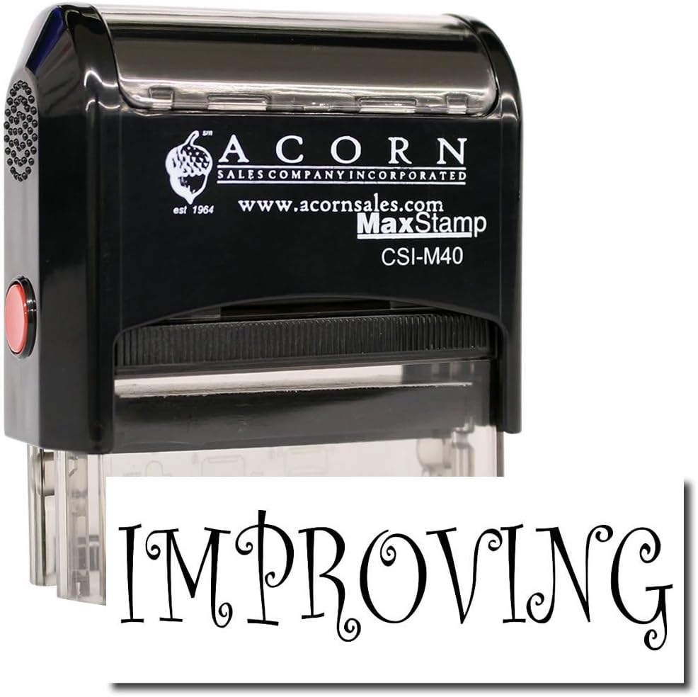 Amazon.com : School Stamp, Black Ink Self-Inking Improving Stamp, Ideal ...