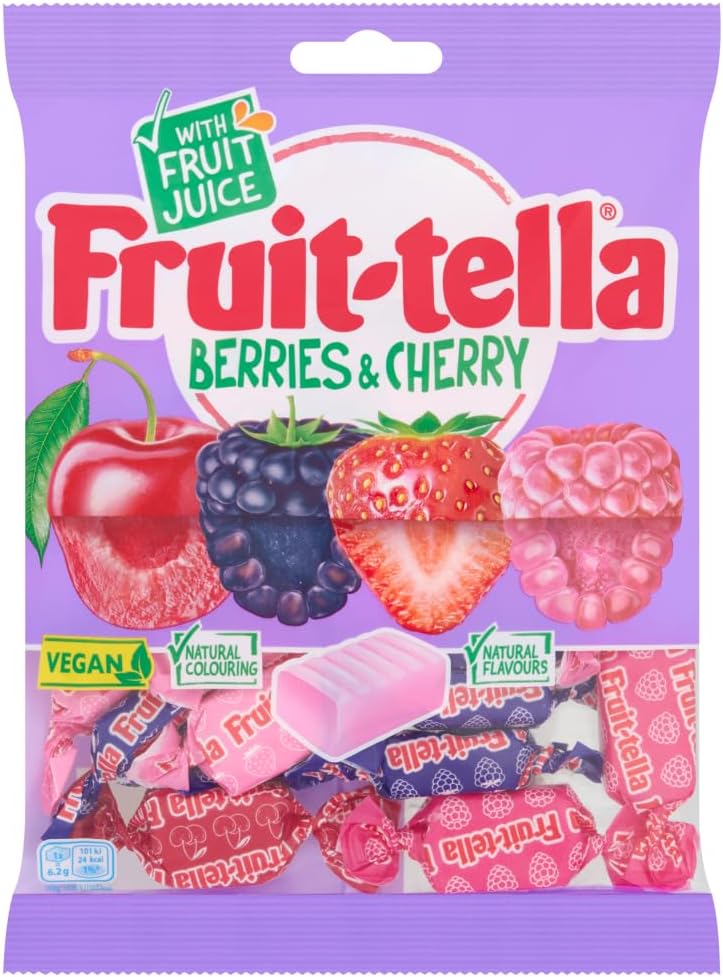 Fruittella Fruit-tella Berries & Cherry, 170g : Amazon.co.uk: Grocery