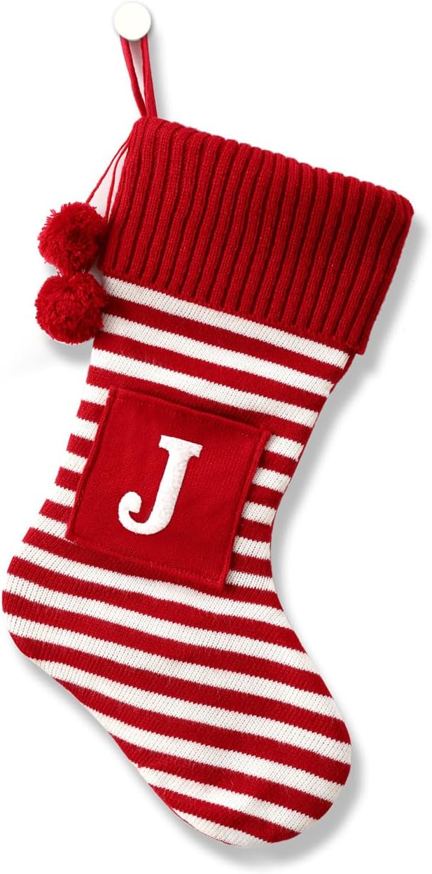 Amazon.com: CRSMHLPK 20 Inches Initial Christmas Stocking Monogram ...