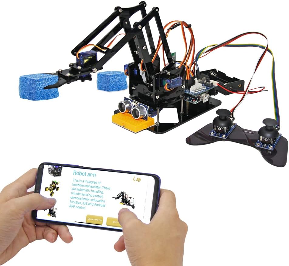 Kit de brazo robot para Arduino, reconocimiento inteligente ultrasónico ...