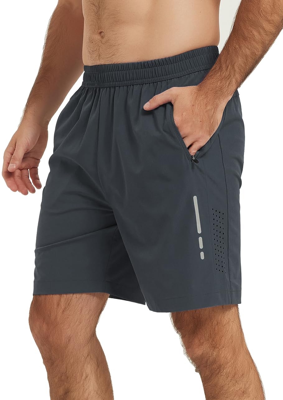 Men's Athletic Hiking Shorts 7" Quick Dry Lightweight Active Workout ...