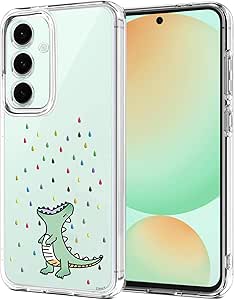 Amazon.com: Unov Compatible with Galaxy S24 FE Case Clear with Design Soft TPU Shock Absorption ...