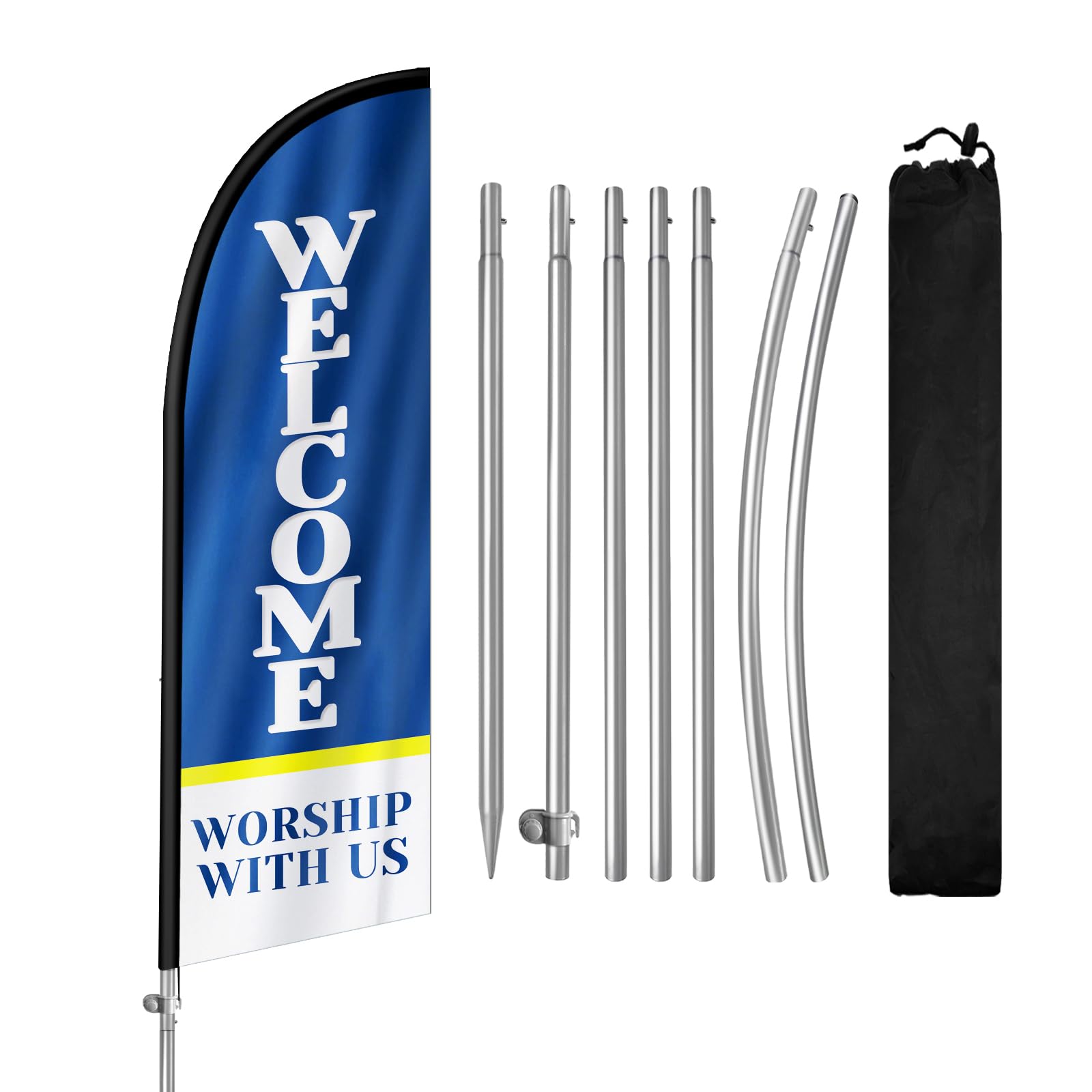 Snapklik.com : QSUM Welcome Religion Feather Flag, 8FT Church Welcome ...