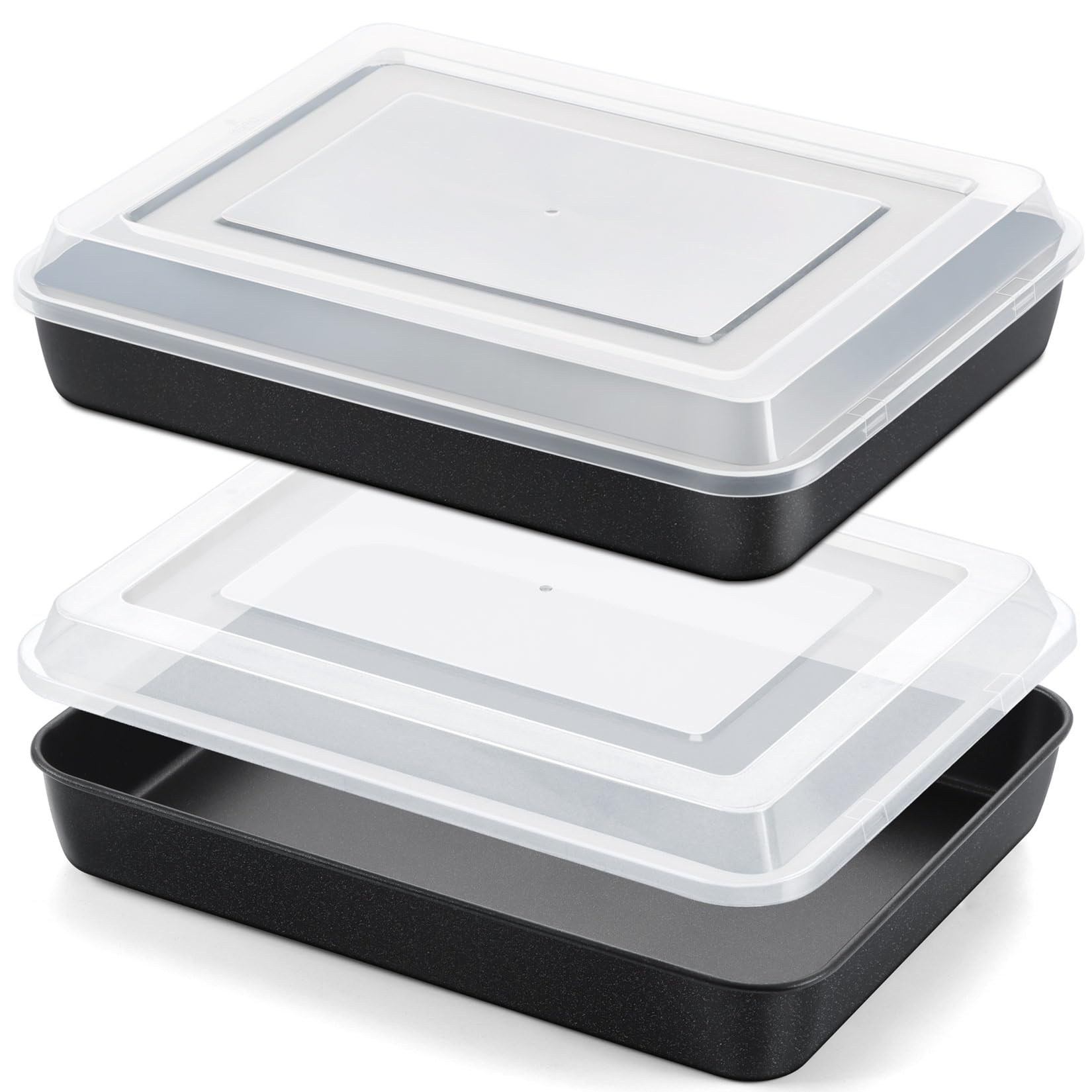 Amazon.com: P&P CHEF Baking Pans with Lids Set, 9.7 x 12.5 Inch ...