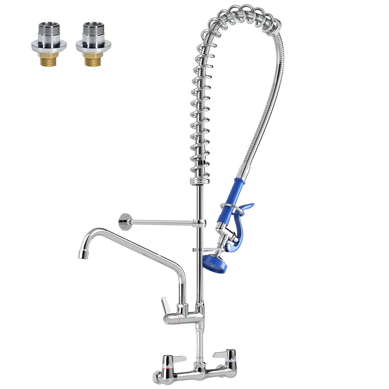 Commercial Faucet with Sprayer for Kitchen Cook: Akwadu Wall Mount ...