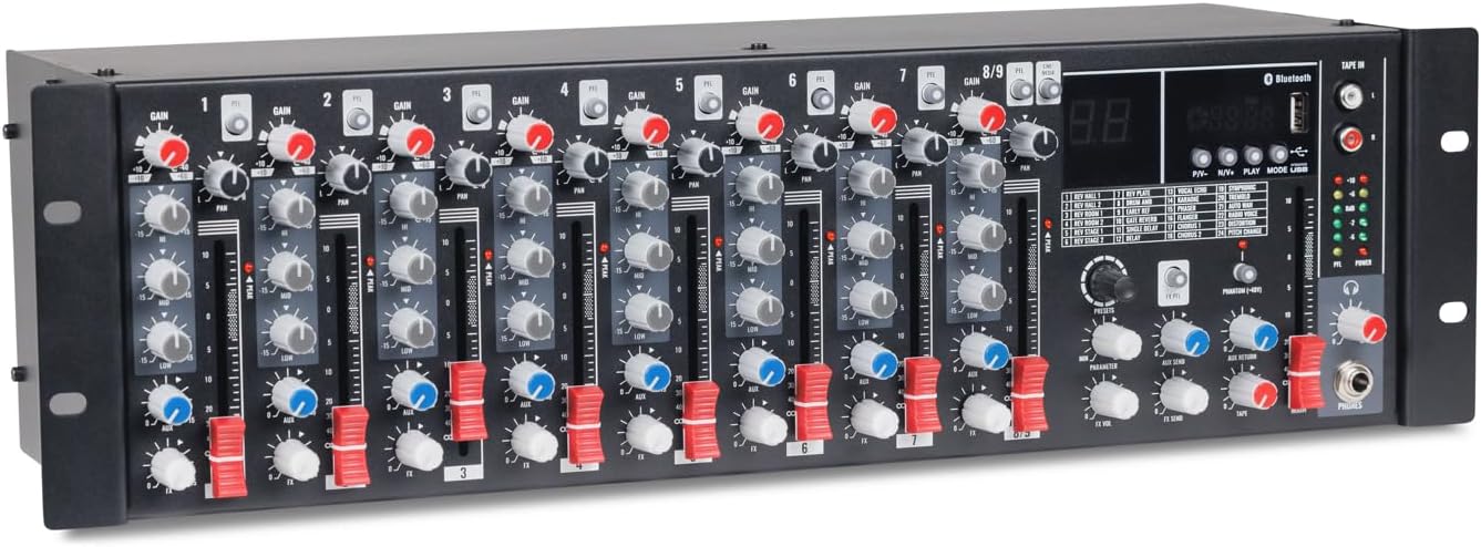 Amazon.com: Pure Resonance Audio MX9 9 Channel Rack Mount Mixer with ...