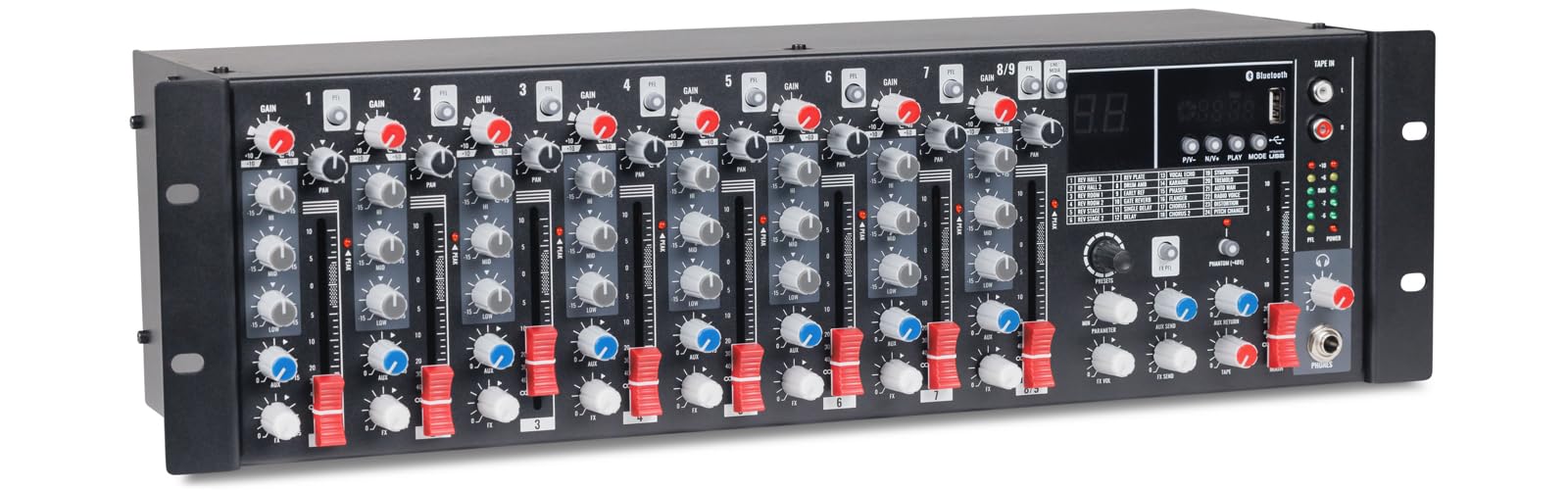 Amazon.com: Pure Resonance Audio MX9 9 Channel Rack Mount Mixer with ...