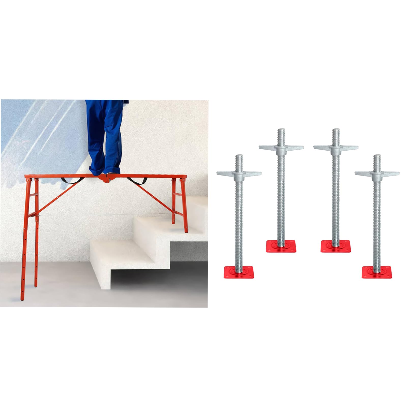 LEADALLWAY Scaffolding Platform 58''(L) x11''(W) x30''(H) and 4 Pack 18 ...