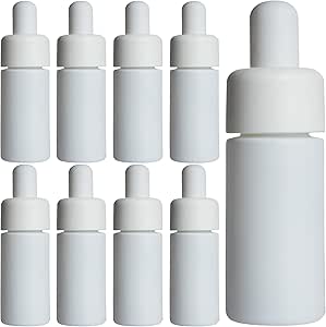Amazon.com: 12 Count Empty .5 Ounce Matte White Glass Tincture Bottles With Dropper - 15 mL ...