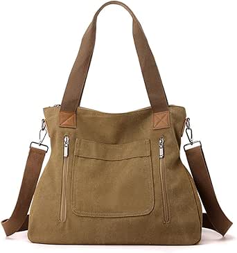 Amazon | [JIANGWEI] トートバッグ キャンバス ハンドバッグ a4 大容量 レディース 3way 斜めがけ 肩掛けバッグ メッセンジャーバッグ ショルダートート バッグ ...