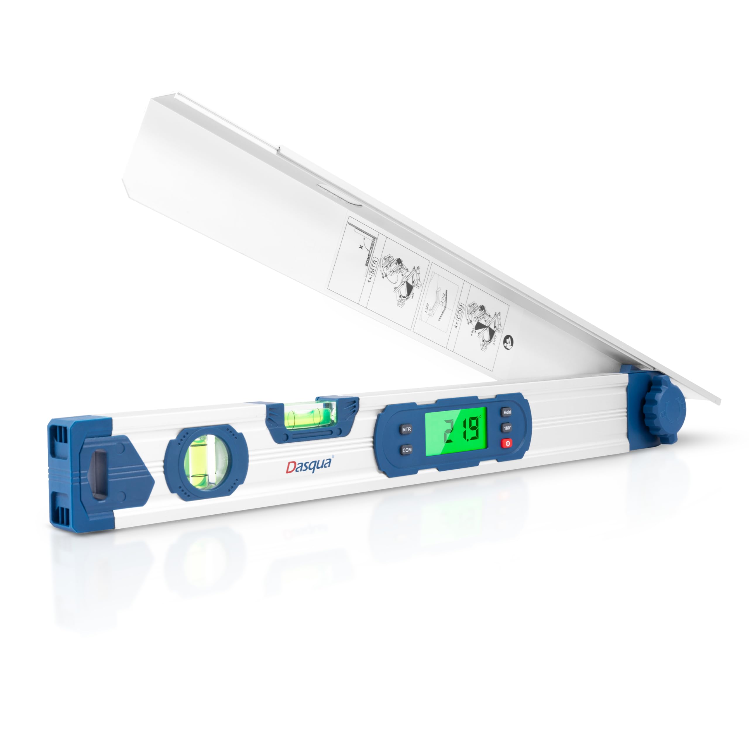 Dasqua Digital Angle Finder Protractor 220°,4-in-1 Digital Protractor ...