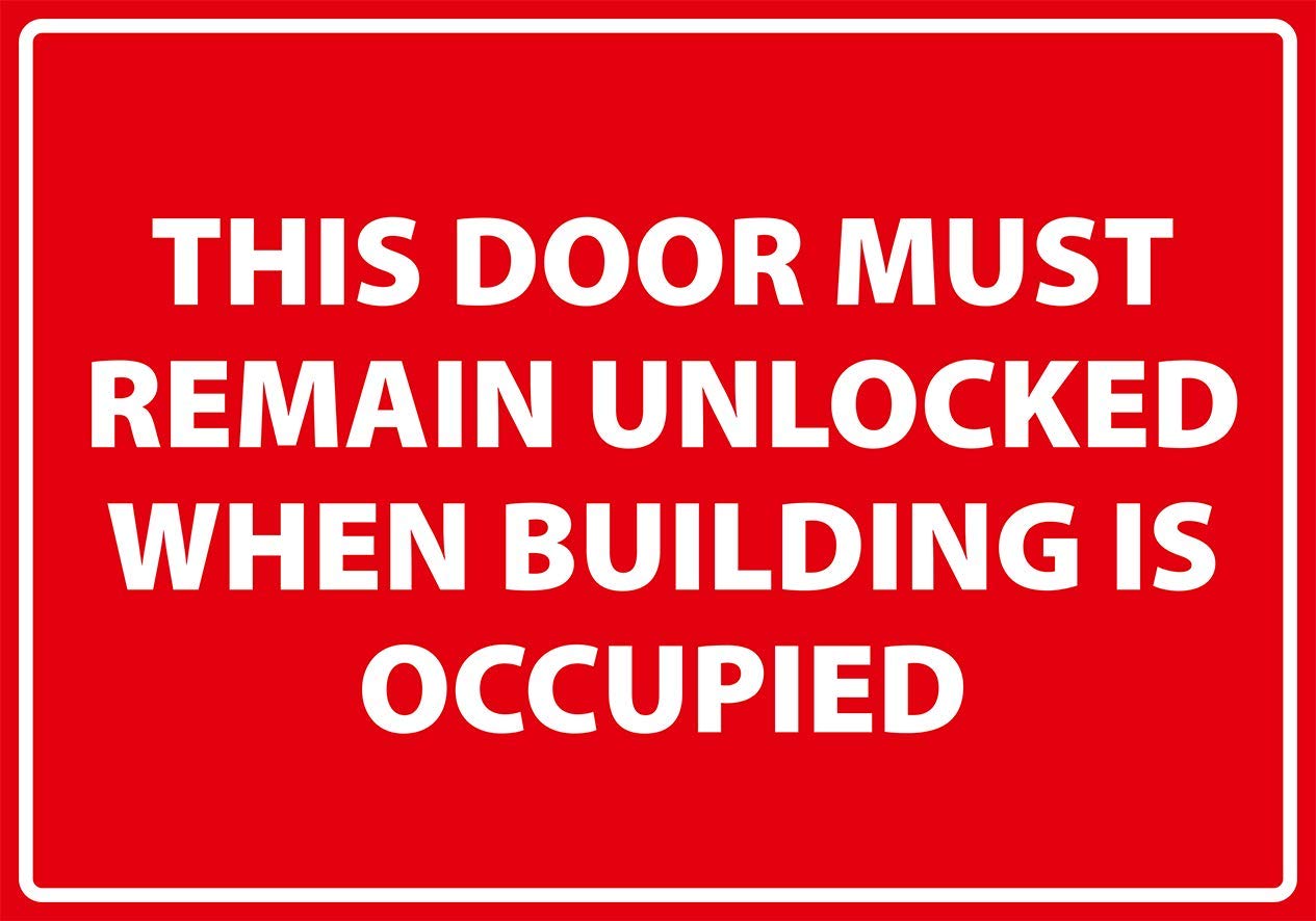 Buy This Door Must Remain When Building Is Occupied Safety Sign, 14 x ...