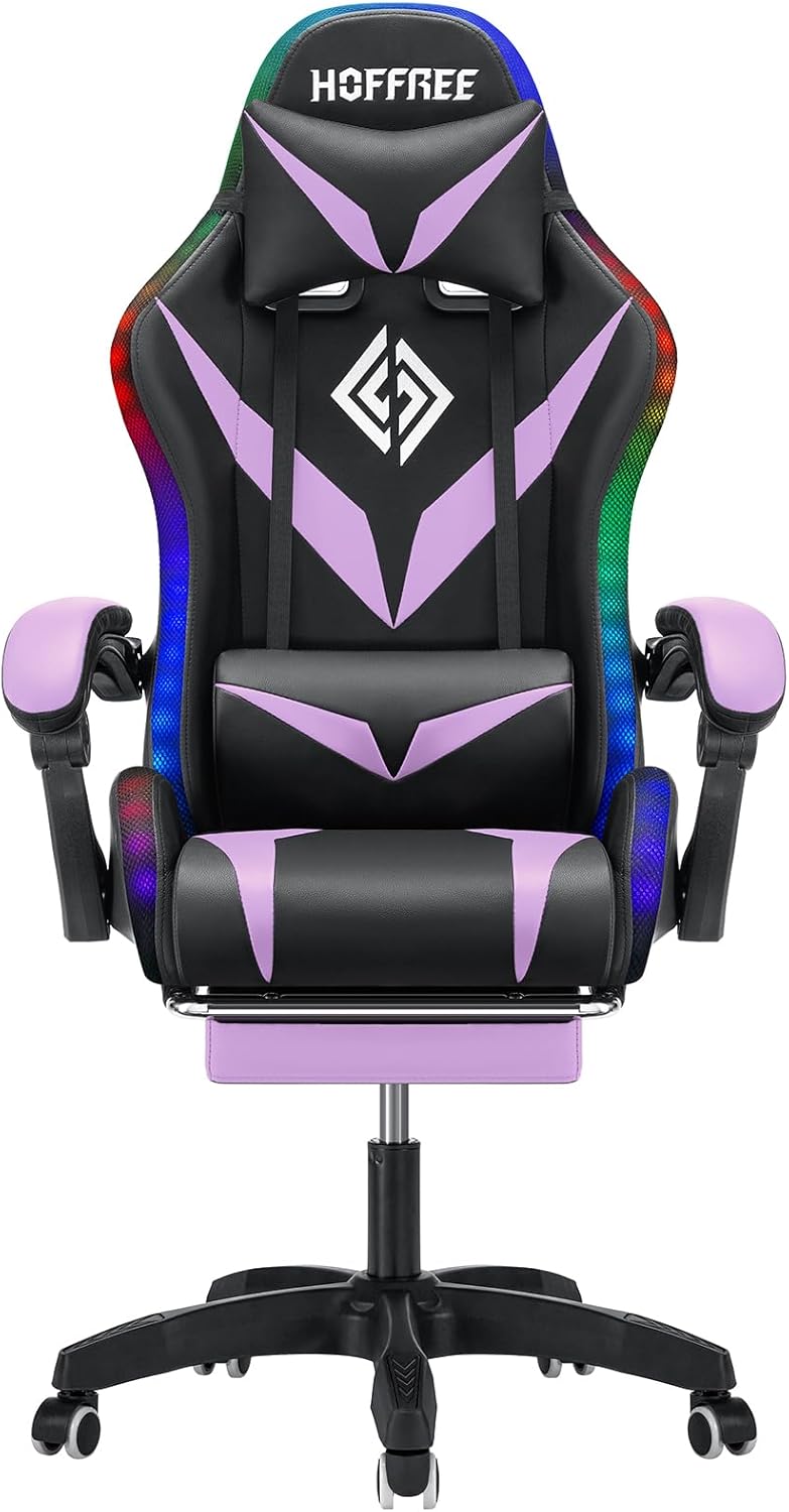 Amazon.com: HOFFREE Gaming Chair Massage with Bluetooth Speakers and ...