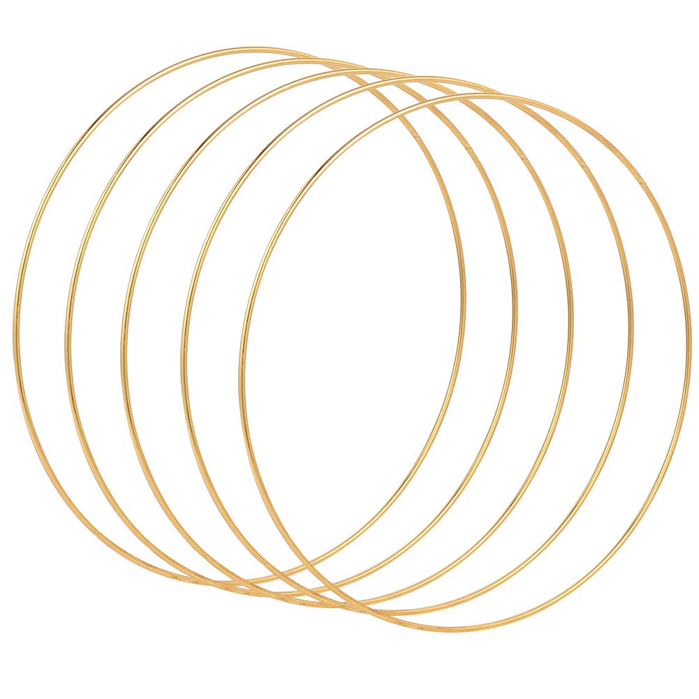 Gaosaili 5 Pack 10 in Metal Hoop Dream Catcher Hoop Wreath Frame Floral ...