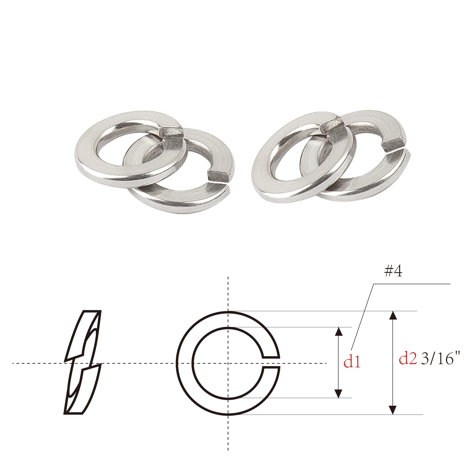 Snapklik.com : FASTENER TREE 1/8" Split Lock Washers