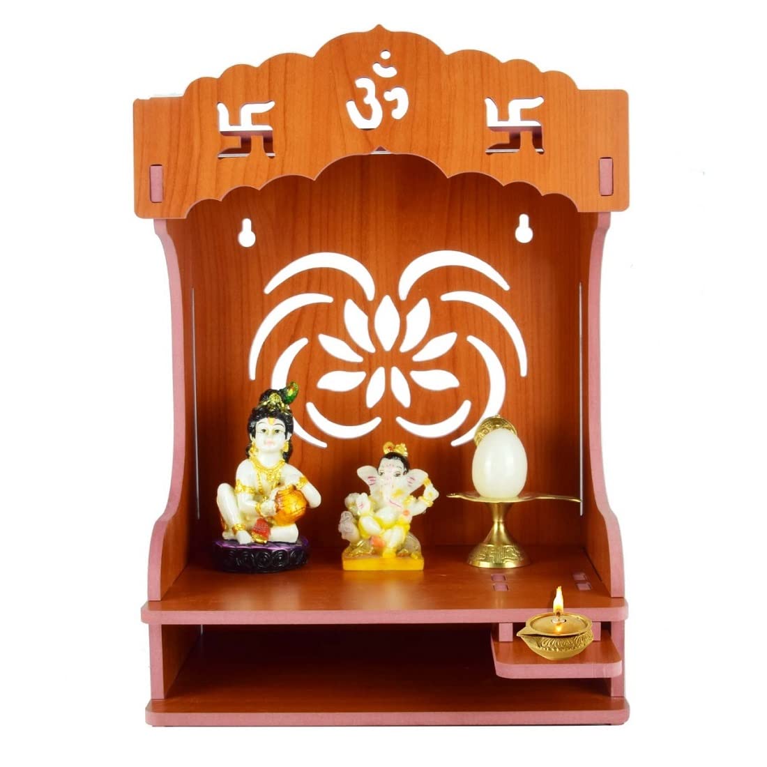 Ananya Ooden Wall Mounted Hanging Puja Temple Wood God Stand ...