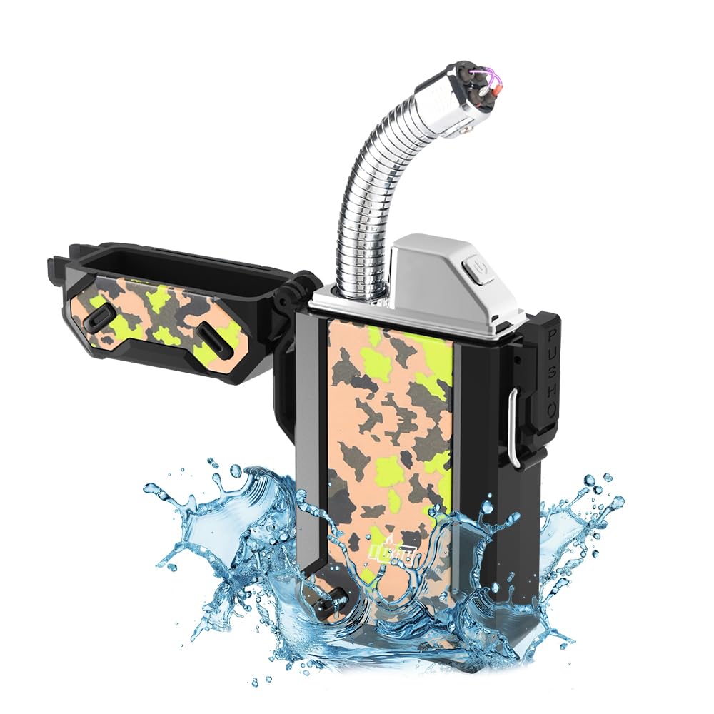 Amazon.com: Camp Lighter with Dual Arc,Waterproof Windproof Lighter ...