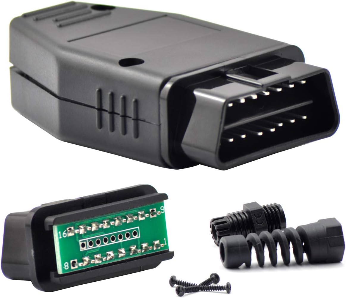 Amazon.com: OLLGEN Universal 16 Pin OBD 2 OBDII Male Connector EOBD2 ...