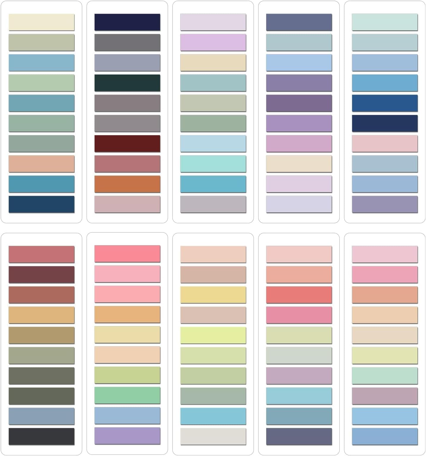 FRIUSATE 1400 Pieces Index Tabs Sticky Tabs Notes 8 Sheets Morandi ...