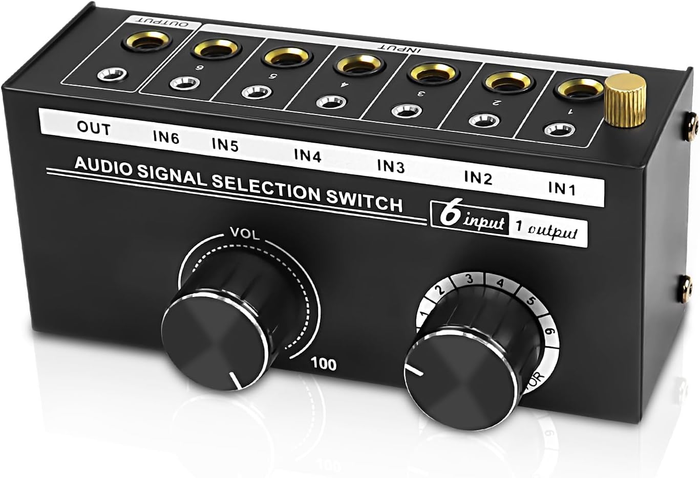 XMSJSIY 6.35mm/3.5mm Audio Selector Switcher 6-in-1-out 1/4 1/8" TRS ...