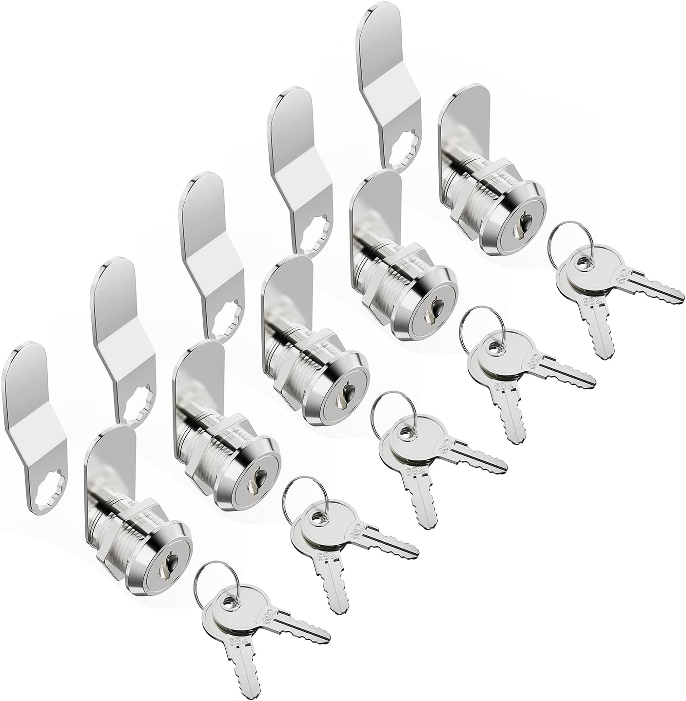 Cabinet Cam Lock Set, 5 Pack Keyed Alike 5/8 Inch Cylinder Cam Locks ...