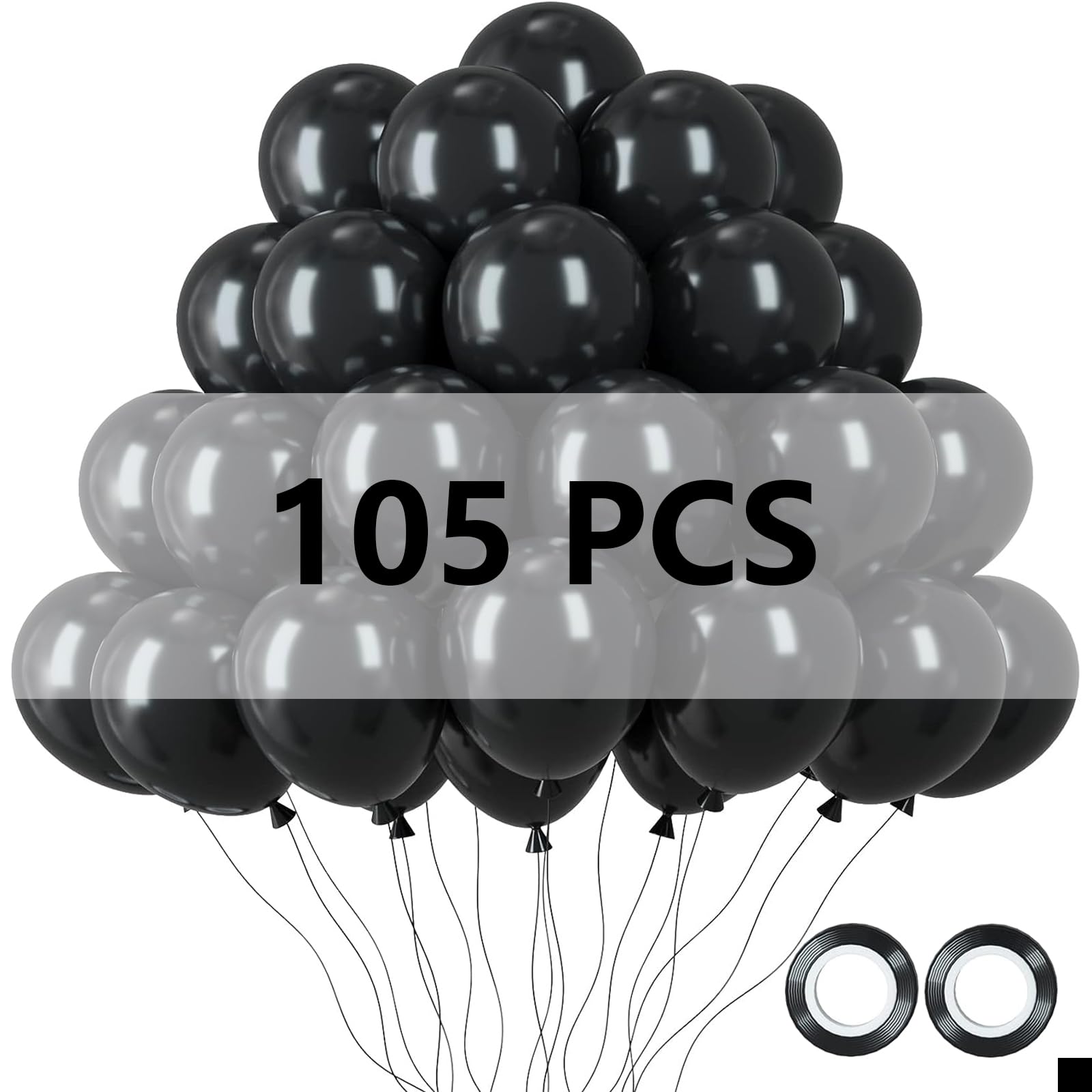 Amazon.com: 12 Inch Black Balloons for Birthday Party, 105 Pcs Party ...