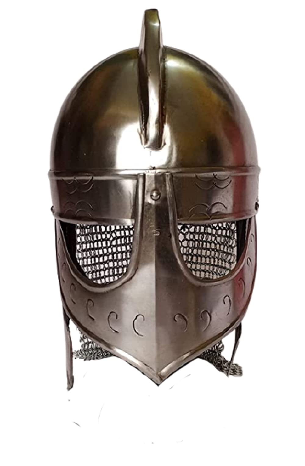 Buy Viking Wolf Armor Helmet Silver Finish with chainmail for Adult ...
