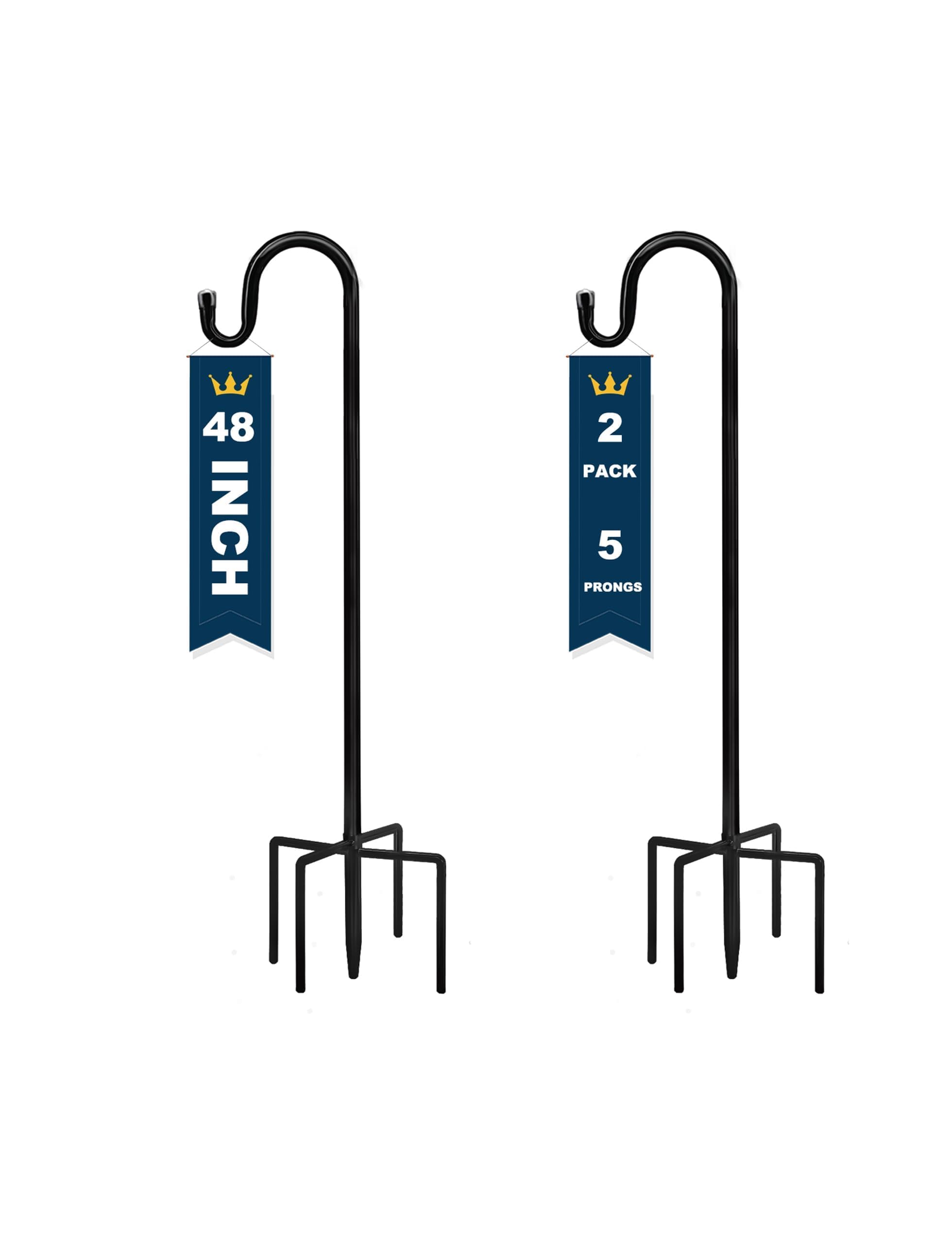 Amazon.com: TIEBOLA Shepherd Hooks 2 Pack - 48 Inches High 1/2 Inch ...