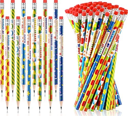 Amazon.com : Geyoga 100th Day of School Pencil for Kids with Eraser ...