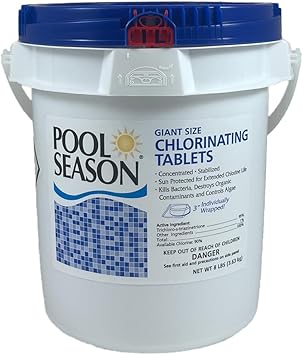 Amazon.com : Pool Season 3 Inch Stabilized Giant Chlor Tabs Chlorine ...