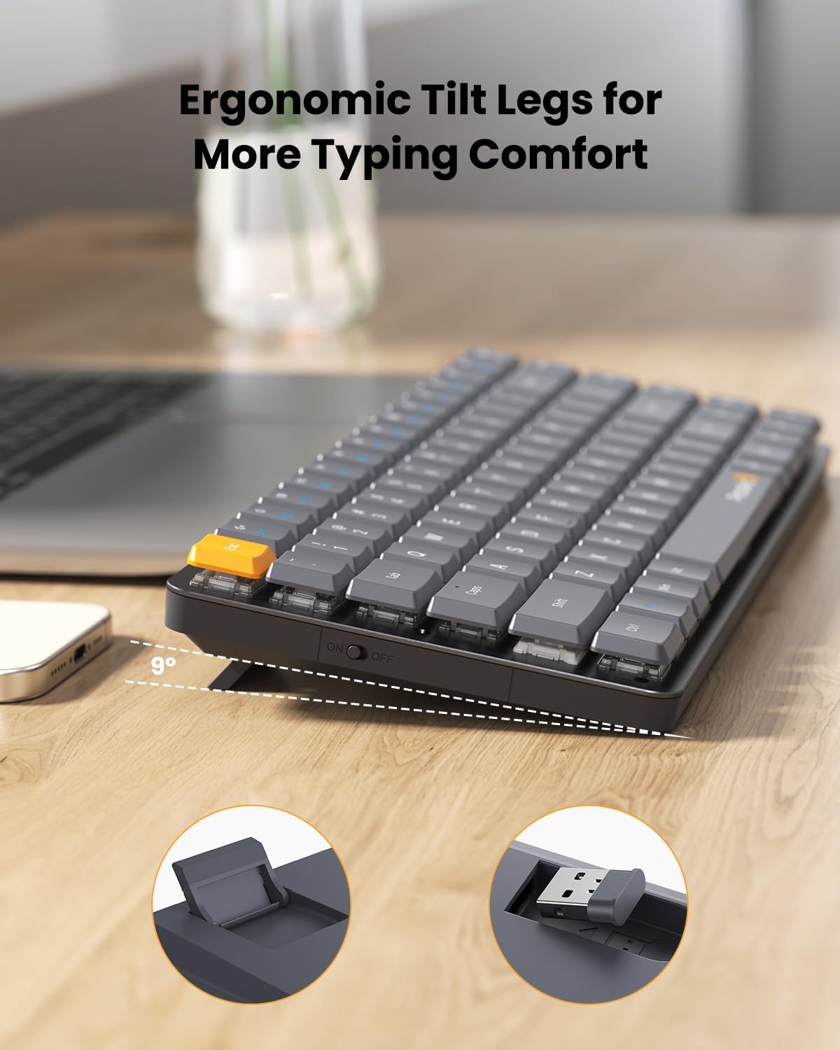 ProtoArc Compact Wireless Keyboard, K201 2.4GHz Small Wireless ...