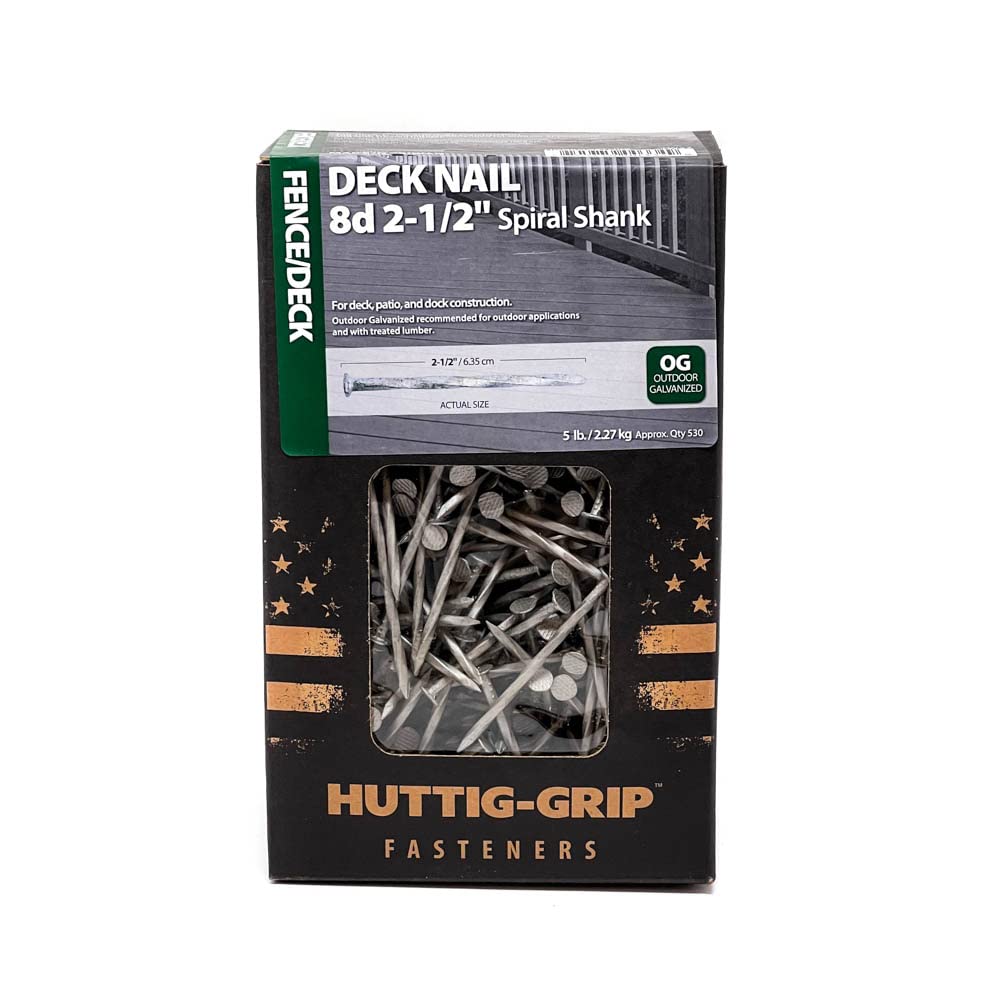 Snapklik.com : Huttig-Grip Fence Deck Nails 2-1/2 Inches 8d For Wood ...