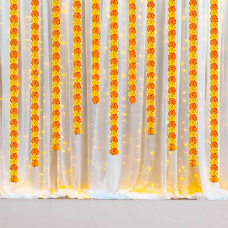 Ganpati Haldi Mehndi Decoration Combo: White Net Curtain Cloth Backdrop ...