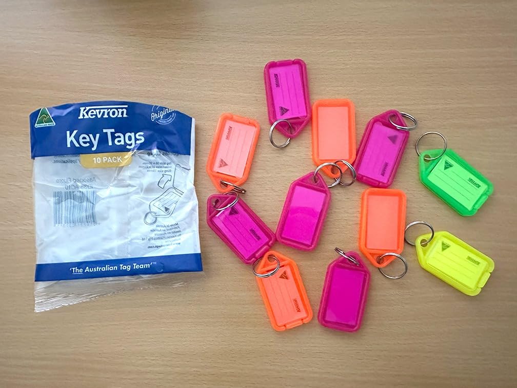 Kevron Id38 Keytags Fluoro Assorted Pack 10 : Amazon.com.au: Stationery ...