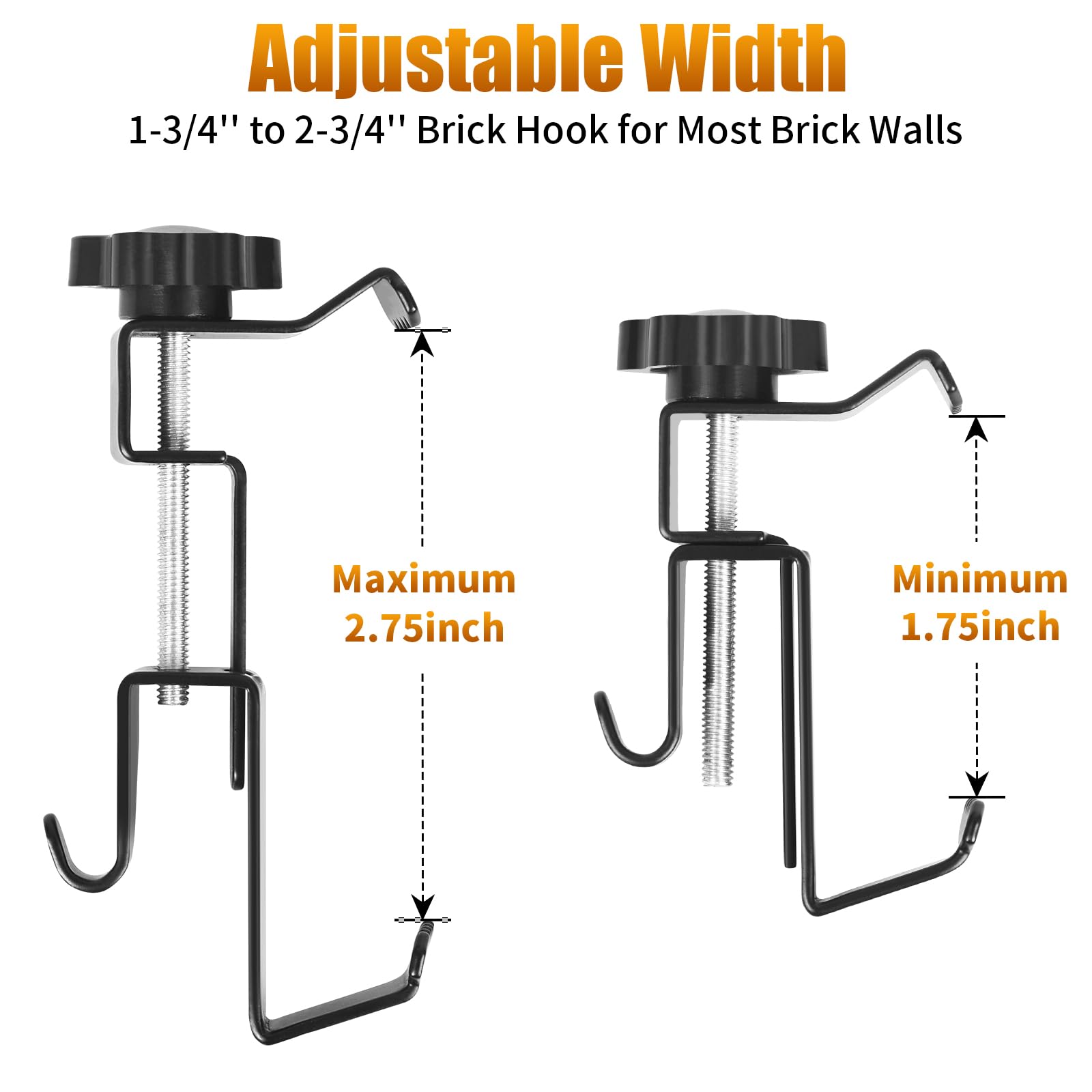 Snapklik.com : Brick Clips, 4 Pack Brick Hooks For Hanging No Drill ...