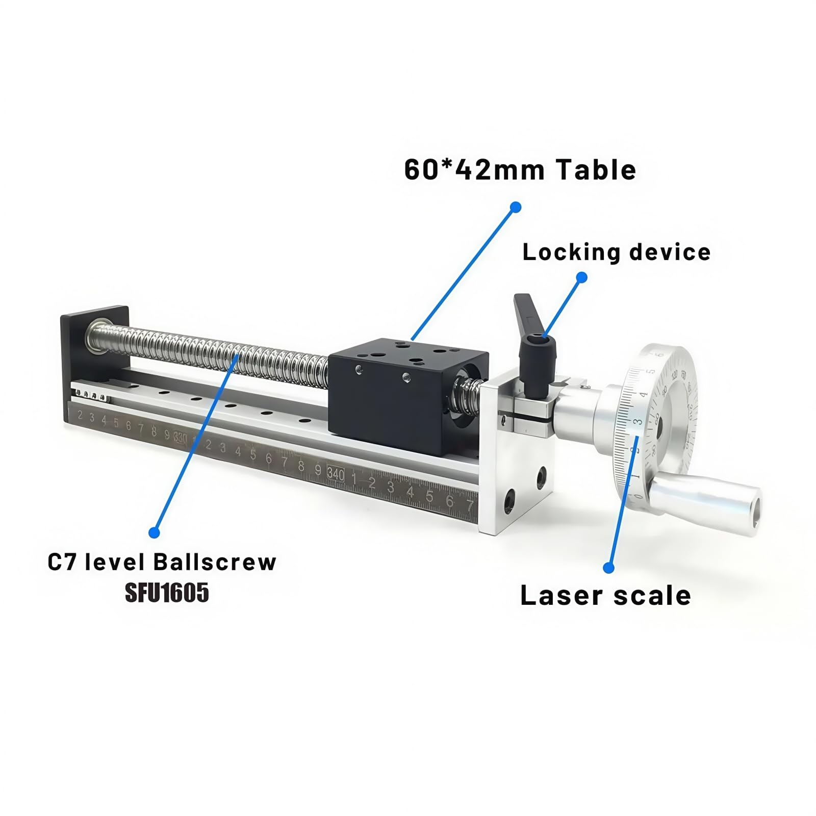Snapklik.com : Manual Linear Rail Guide Slide Stage 4 Inch 100mm 0.02mm ...